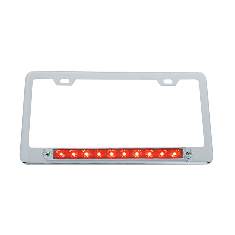 Chrome License Plate Frame With 10 LED 9